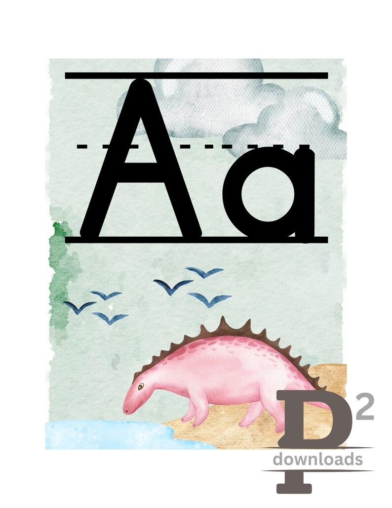 Dinosaur Alphabet Wall Posters Download - Etsy