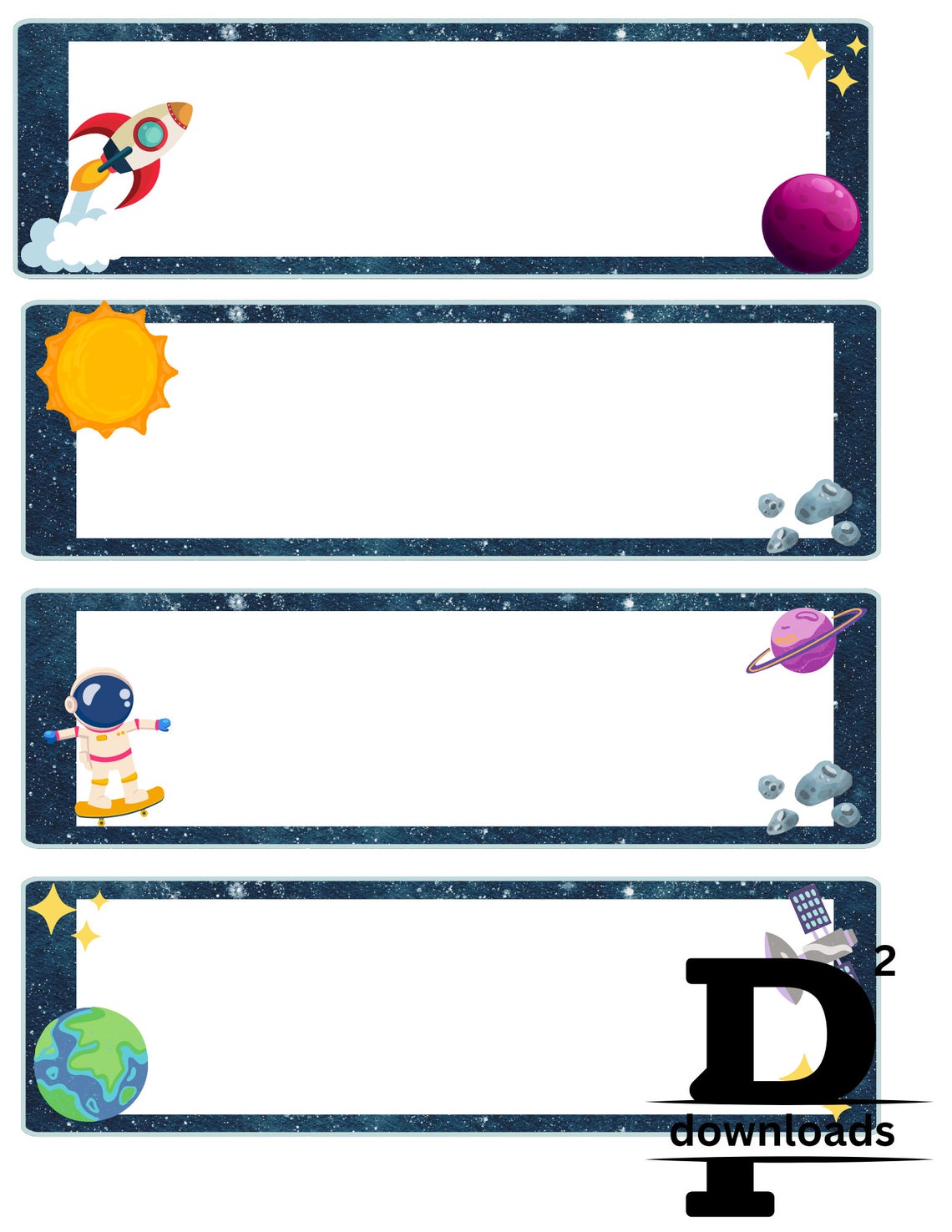 Space Theme Name Plates Table Name Display Name Tag - Etsy