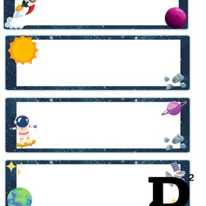 Space Theme Name Plates Table Name Display Name Tag - Etsy