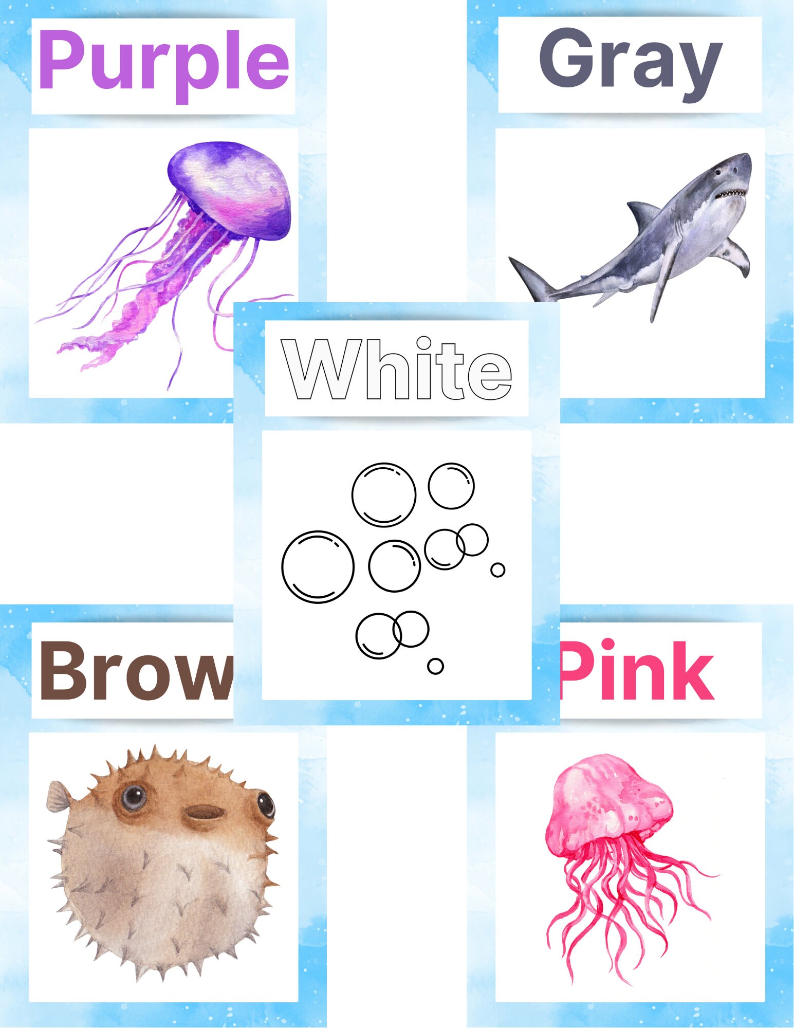 Ocean Theme Classroom Color Wall Chart, Sea Classroom Theme Color Chart ...