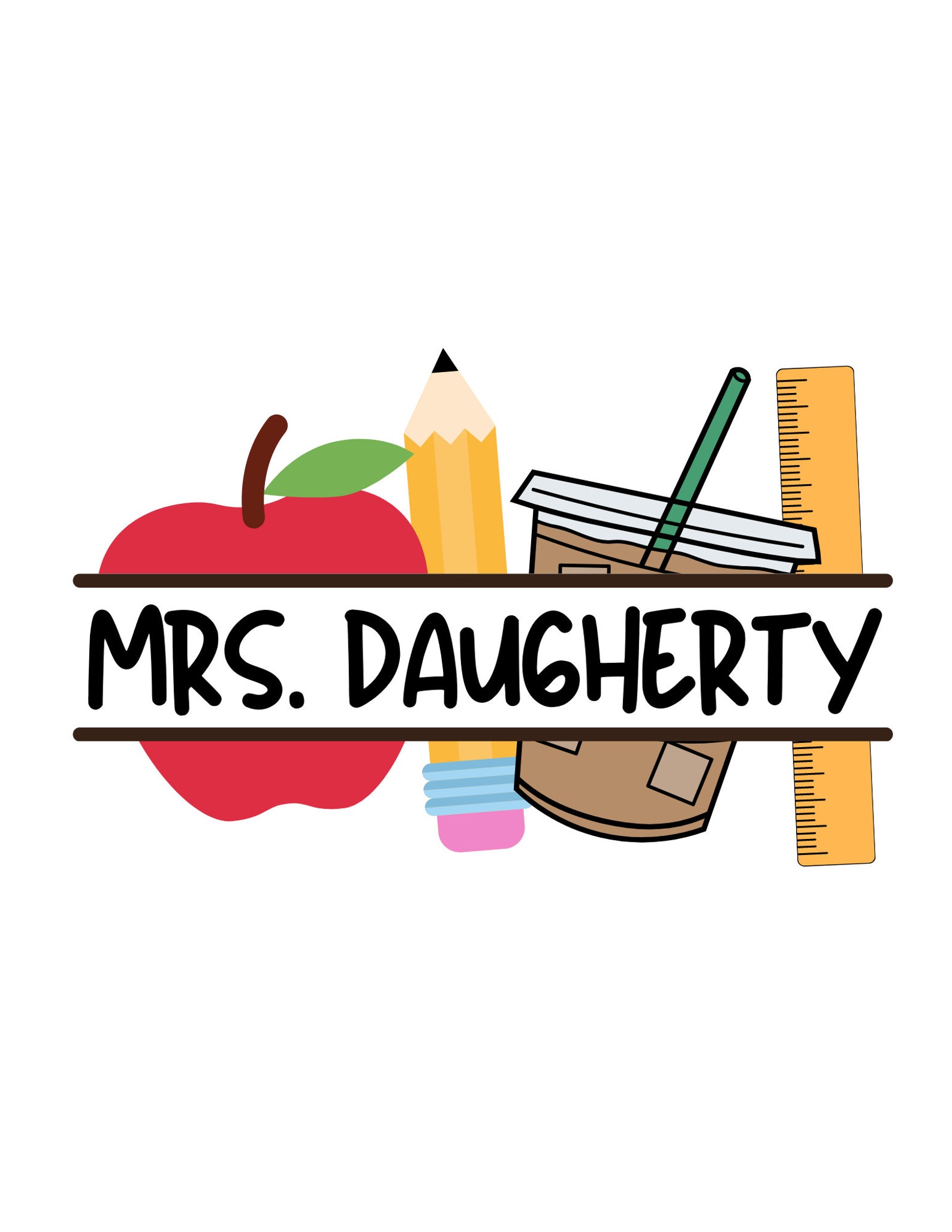 Teacher Name Frame, Iced Latte Name Frame, Name Frame, School Name ...