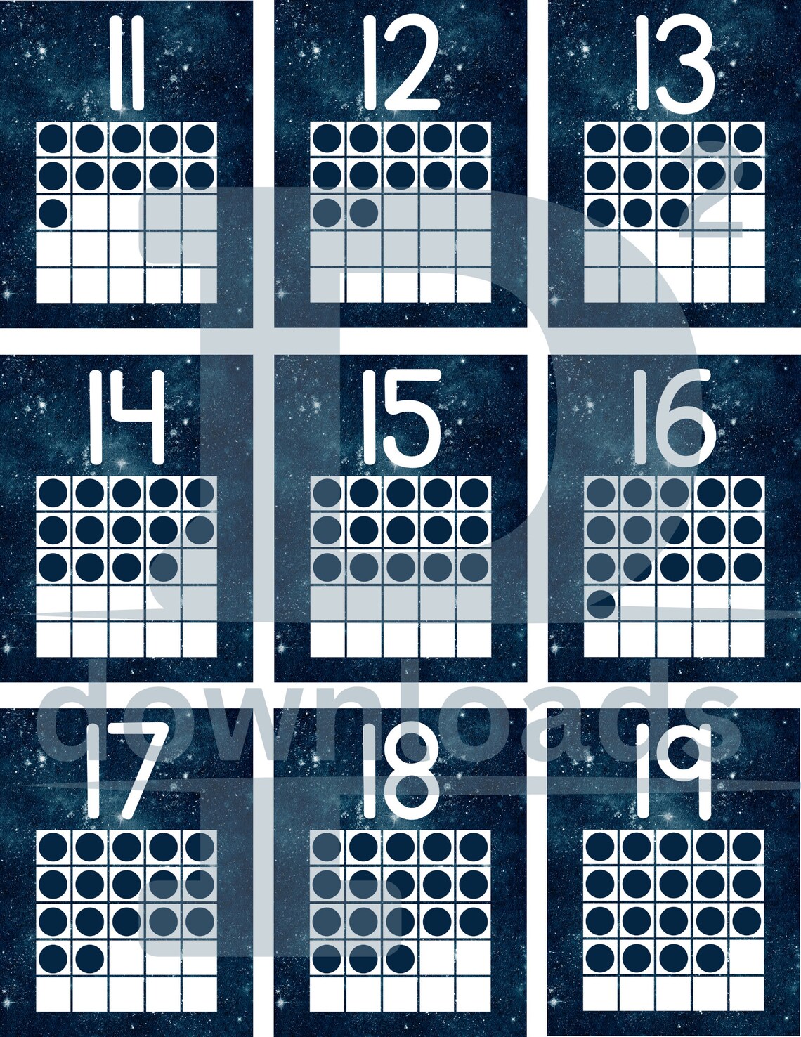 Space Theme Classroom Numbers 1-20 Wall Art - Etsy