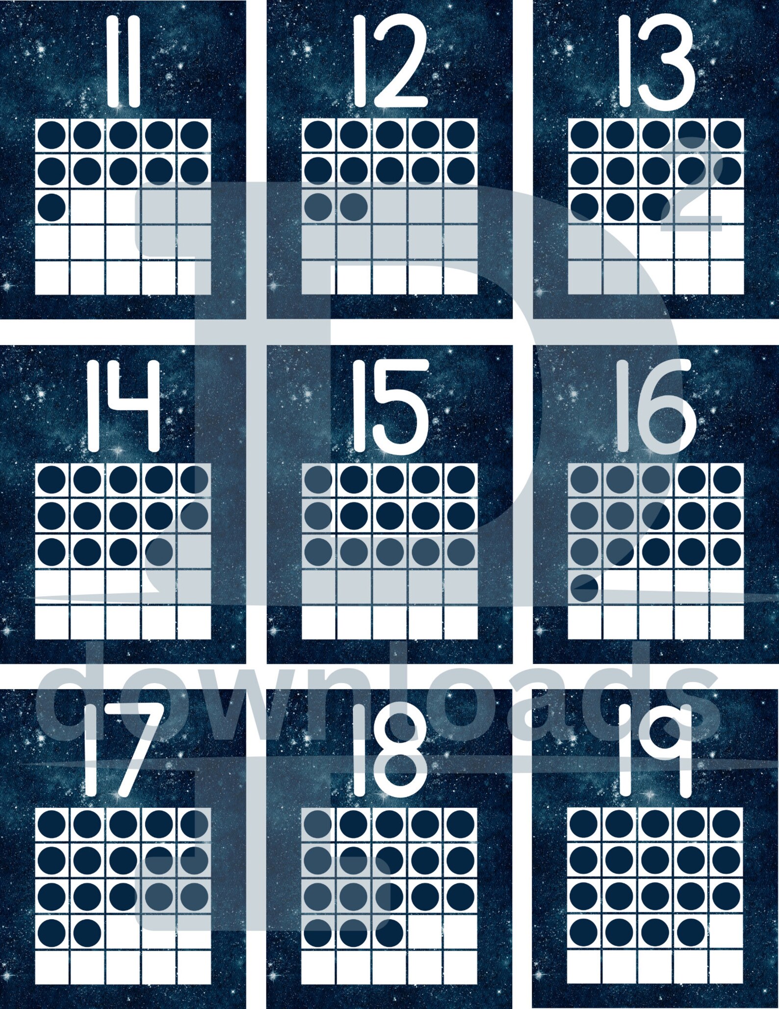 Space Theme Classroom Numbers 1-20 Wall Art - Etsy