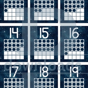 Space Theme Classroom Numbers 1-20 Wall Art - Etsy