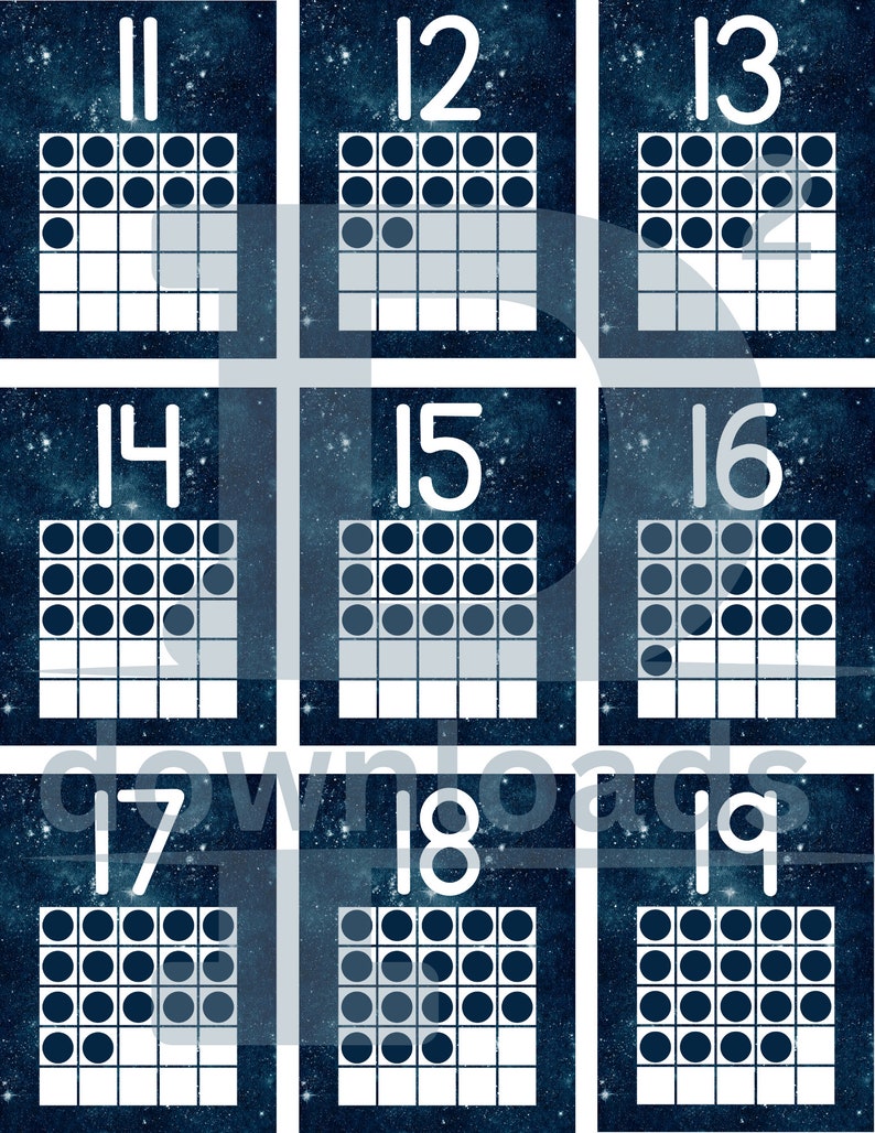 Space Theme Classroom Numbers 1-20 Wall Art - Etsy