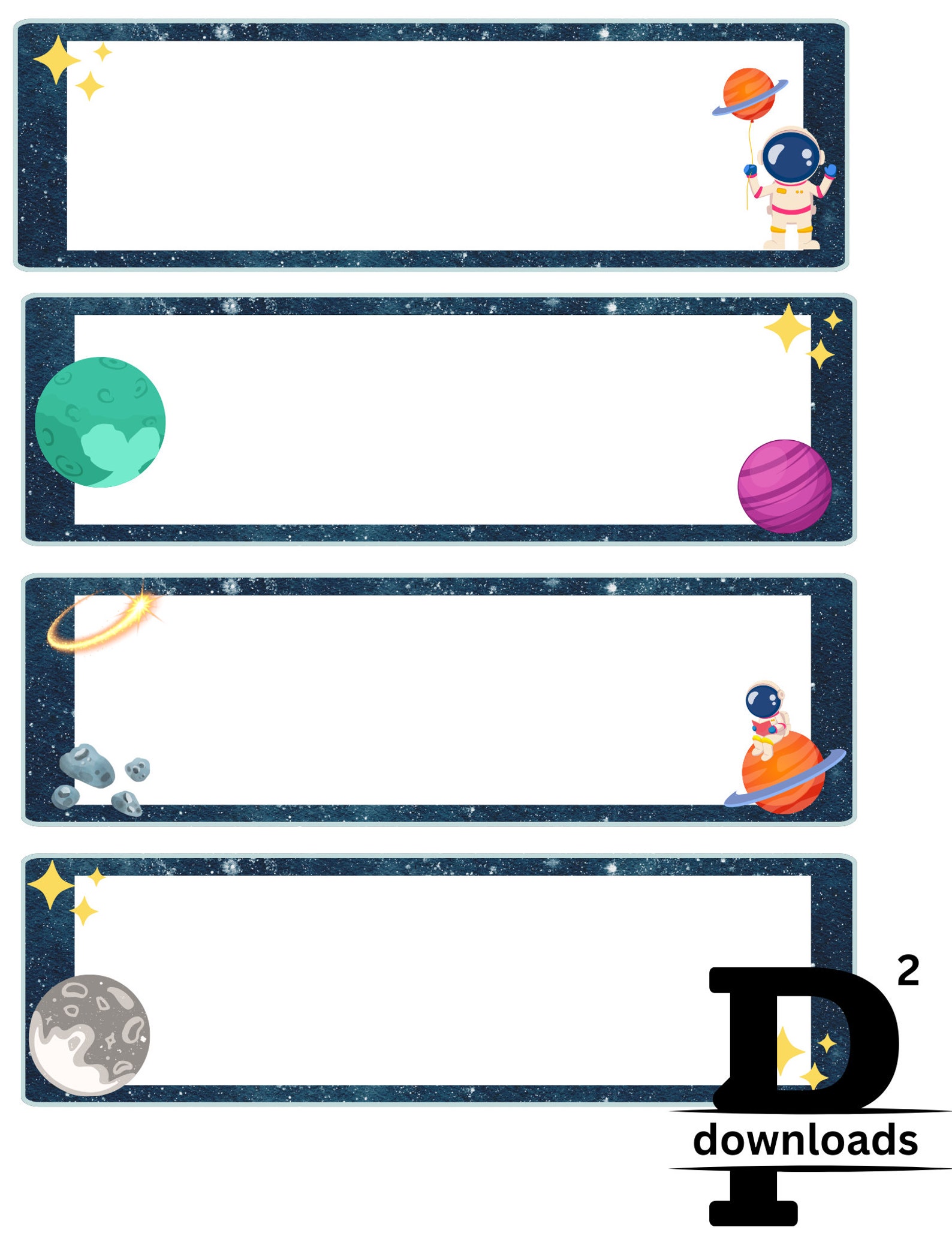 Space Theme Name Plates Table Name Display Name Tag - Etsy