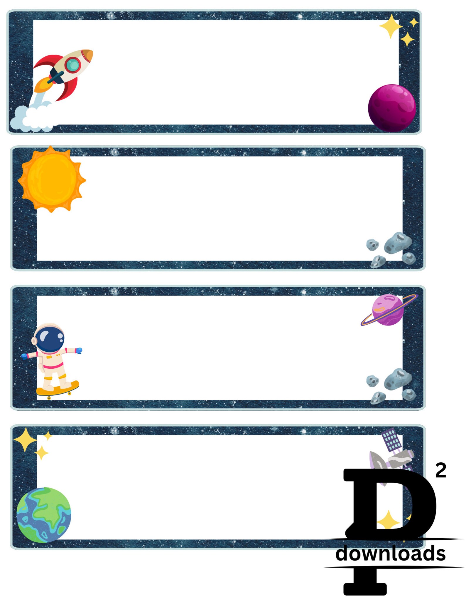 Space Theme Name Plates Table Name Display Name Tag - Etsy