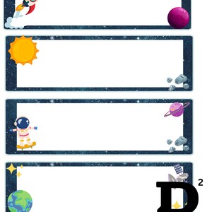 Space Theme Name Plates Table Name Display Name Tag - Etsy