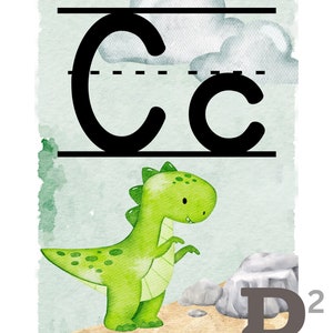 Dinosaur Alphabet Wall Posters Download - Etsy