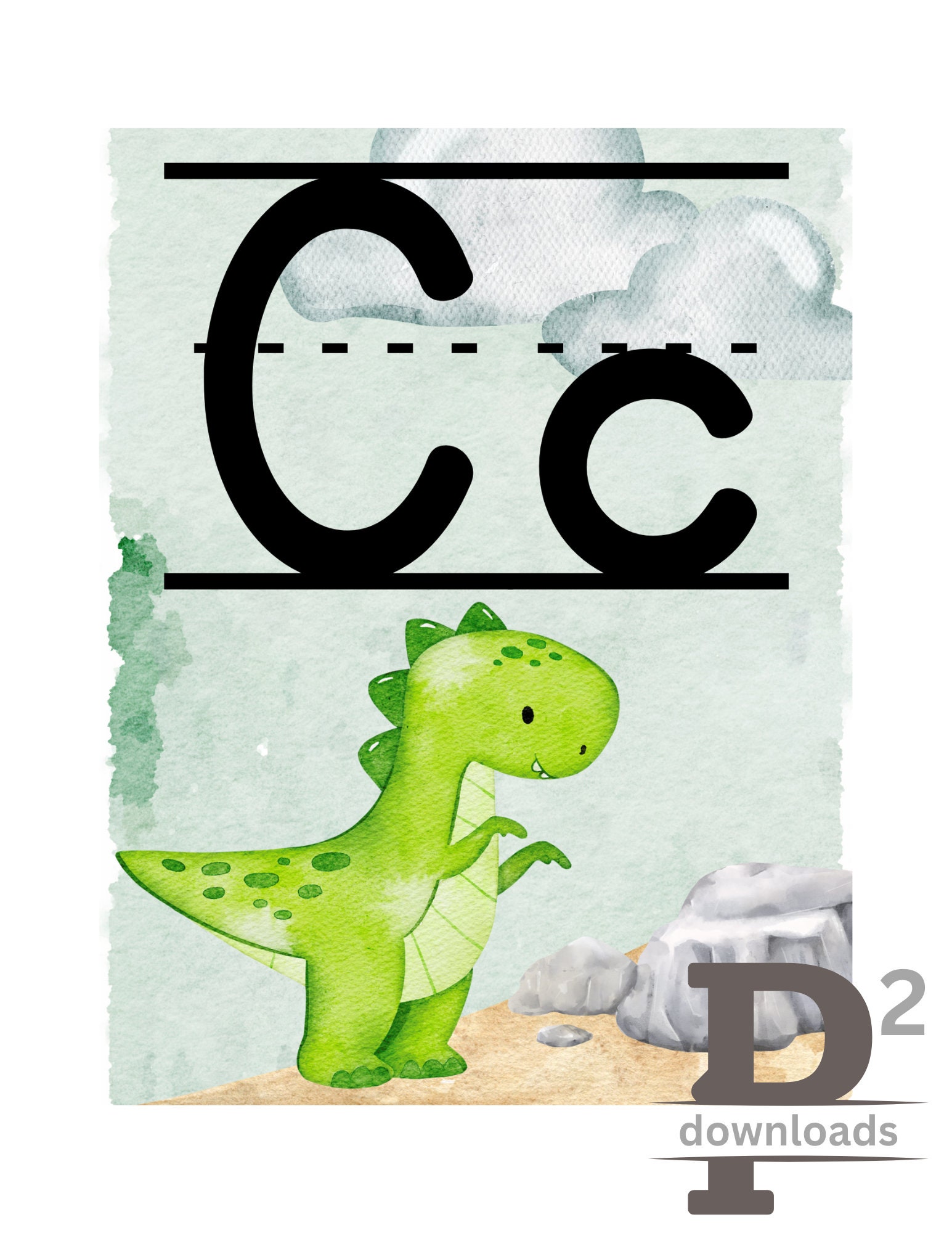 Dinosaur Alphabet Wall Posters Download - Etsy