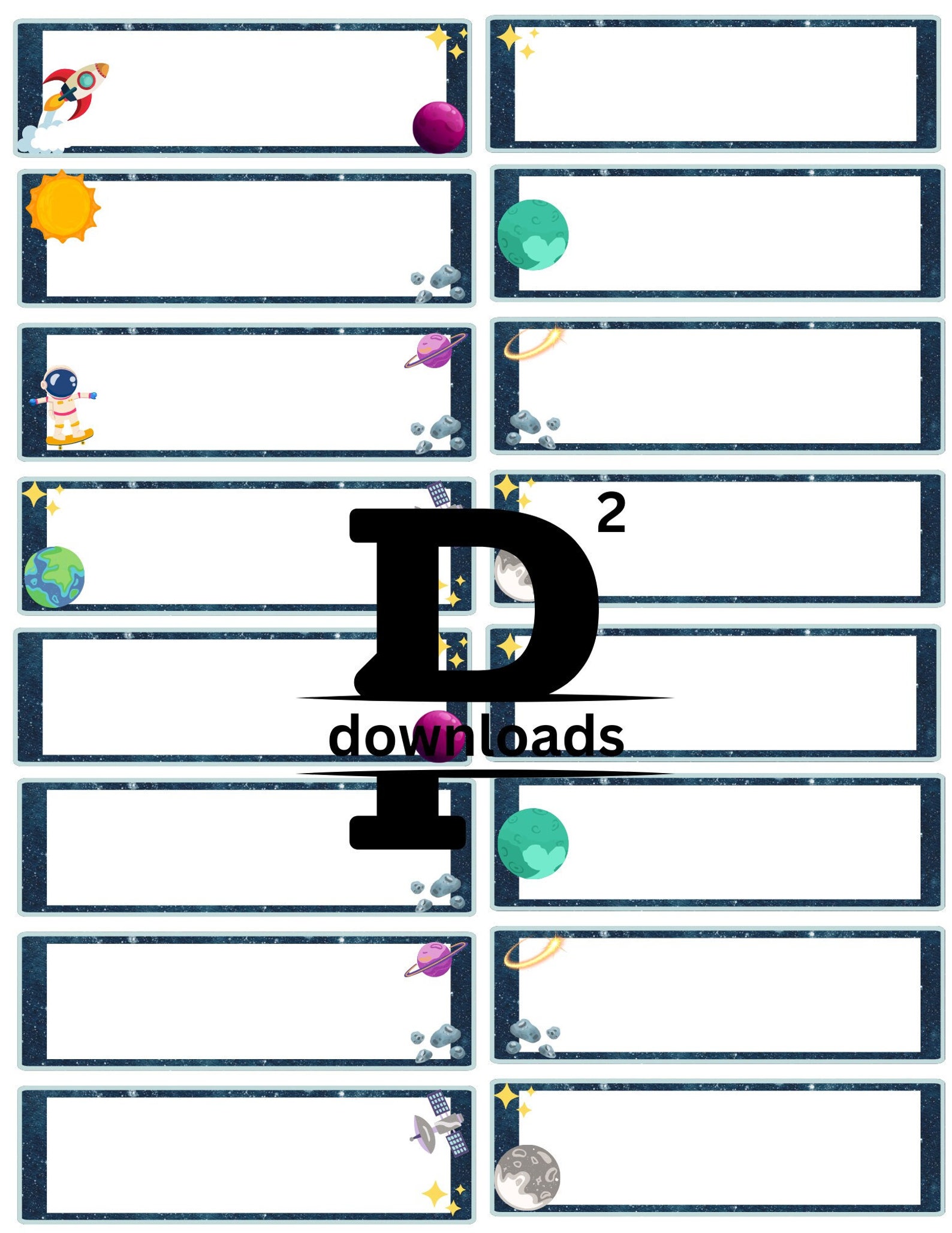 Space Theme Name Plates Table Name Display Name Tag - Etsy