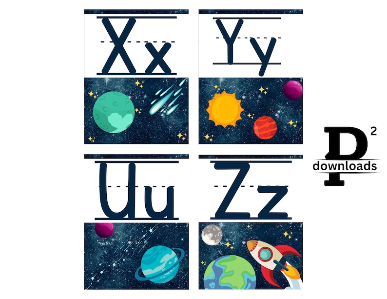 SPACE ABC Posters Space Classroom Posters Alphabet Posters - Etsy