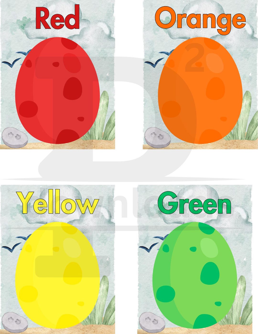 Dinosaur Classroom Theme Color Posters Chart - Etsy