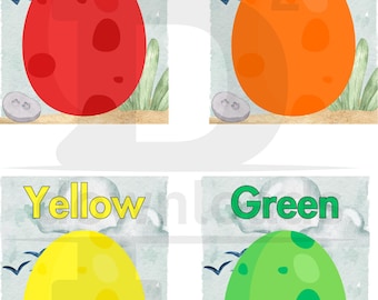 Dinosaur Classroom Theme Color Posters Chart - Etsy