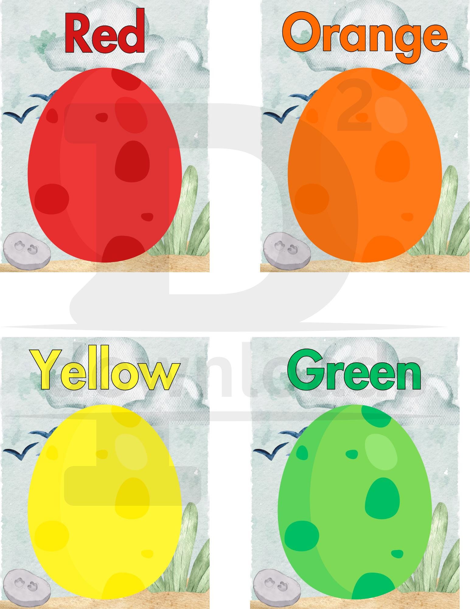 Dinosaur Classroom Theme Color Posters Chart - Etsy