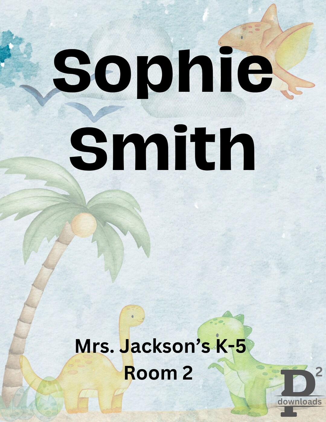 Dinosaur Theme Binder Cover Name Sheet - Etsy