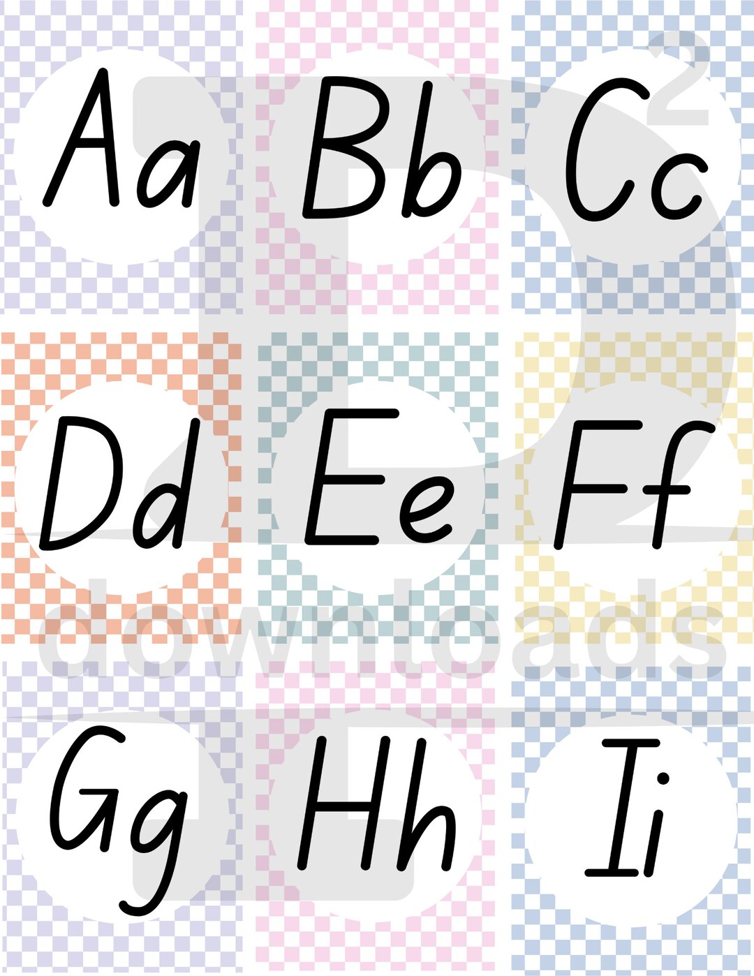 Checkered ABC Wall Chart, Checkered Classroom Wall Chart, ABC Wall ...