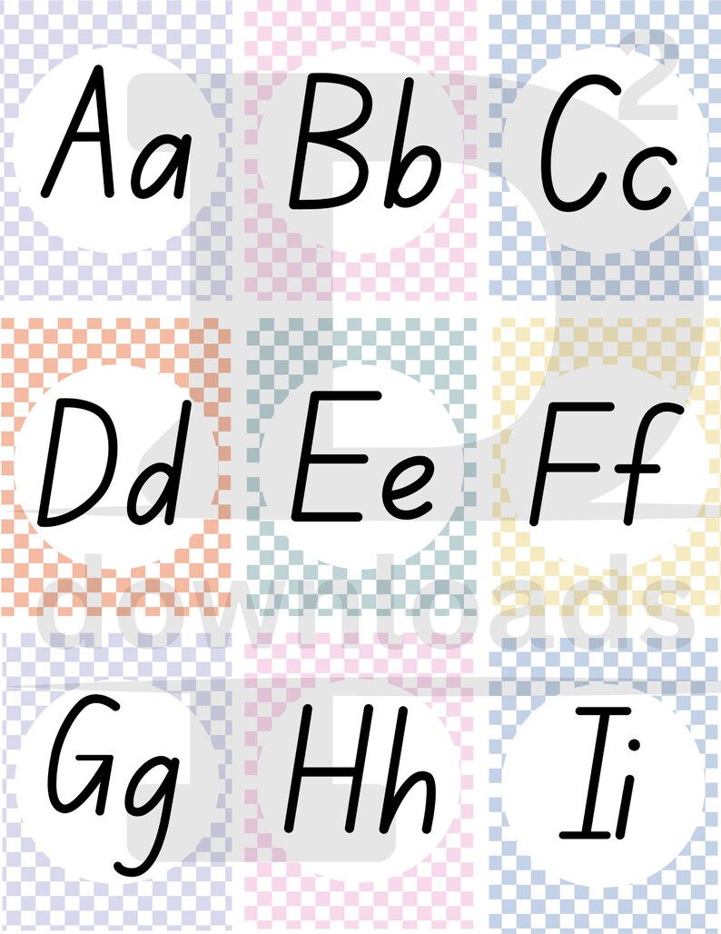 Checkered ABC Wall Chart, Checkered Classroom Wall Chart, ABC Wall ...