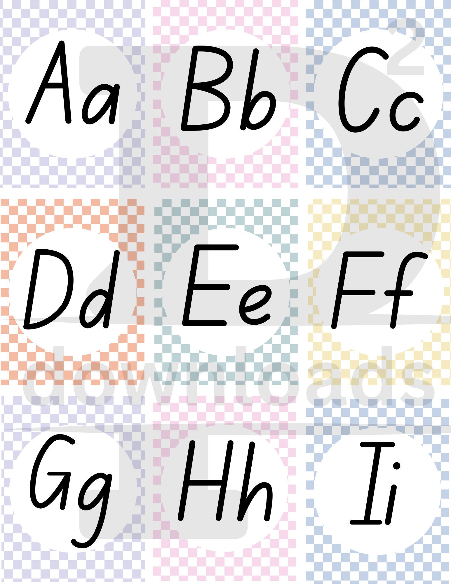 Checkered ABC Wall Chart, Checkered Classroom Wall Chart, ABC Wall ...