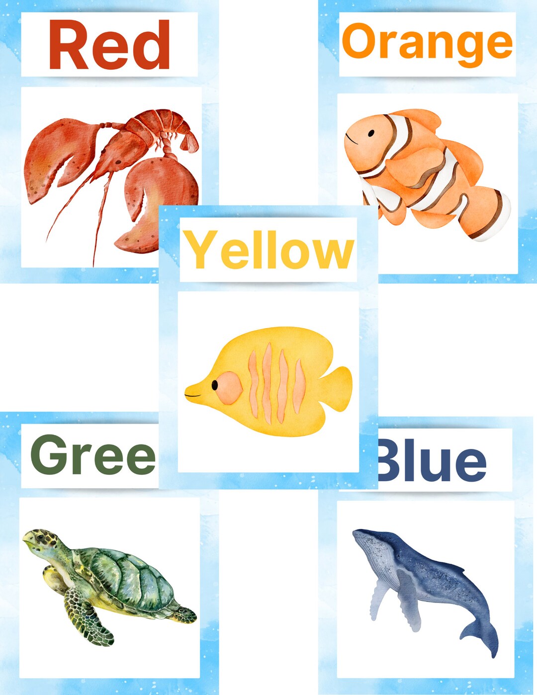 Ocean Theme Classroom Color Wall Chart, Sea Classroom Theme Color Chart ...