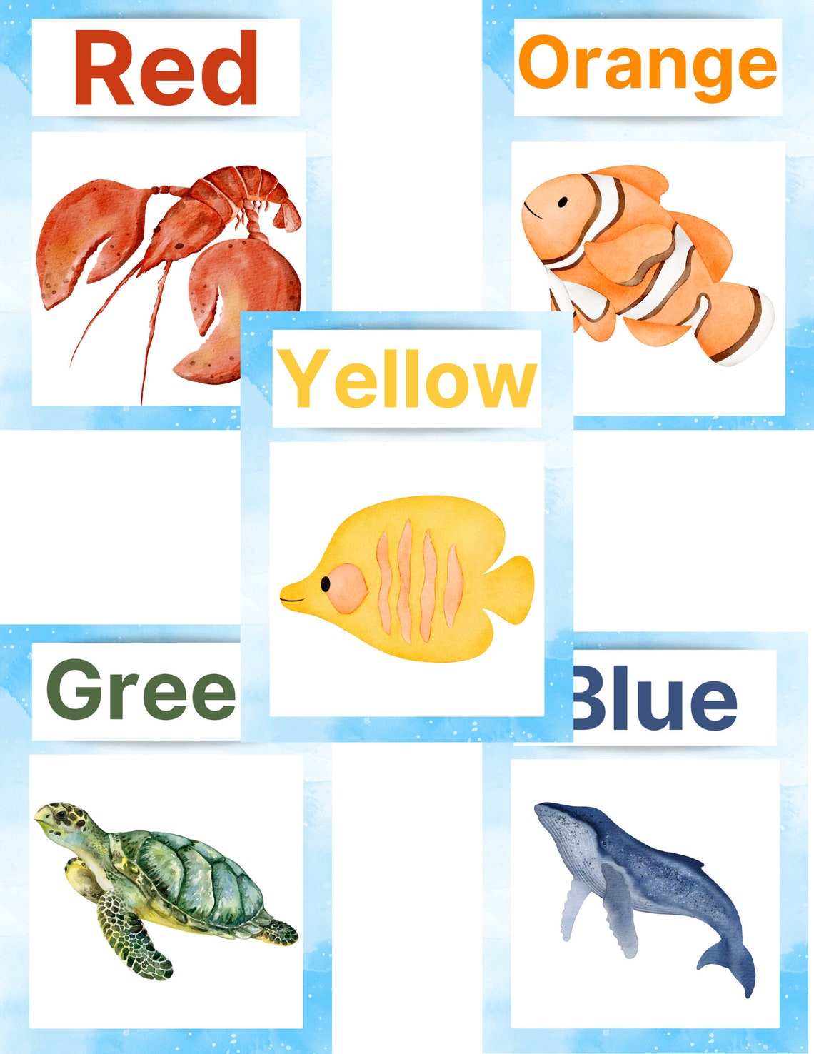 Ocean Theme Classroom Color Wall Chart, Sea Classroom Theme Color Chart ...