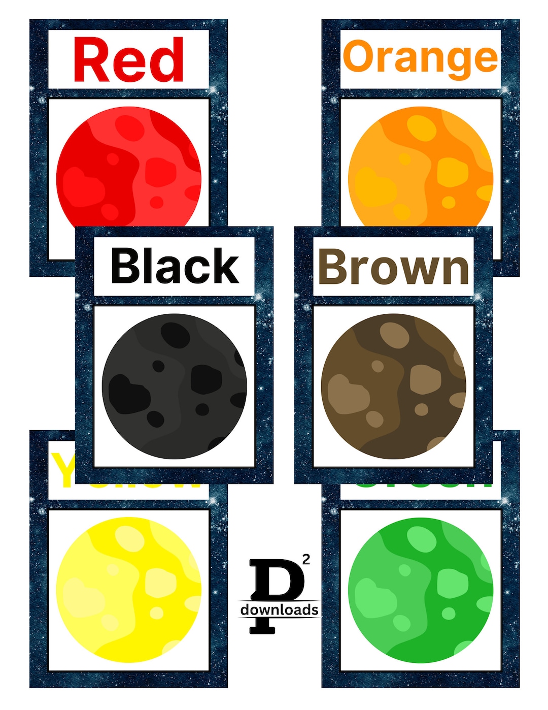 Classroom Space Wall Color Chart Space Theme Classroom - Etsy