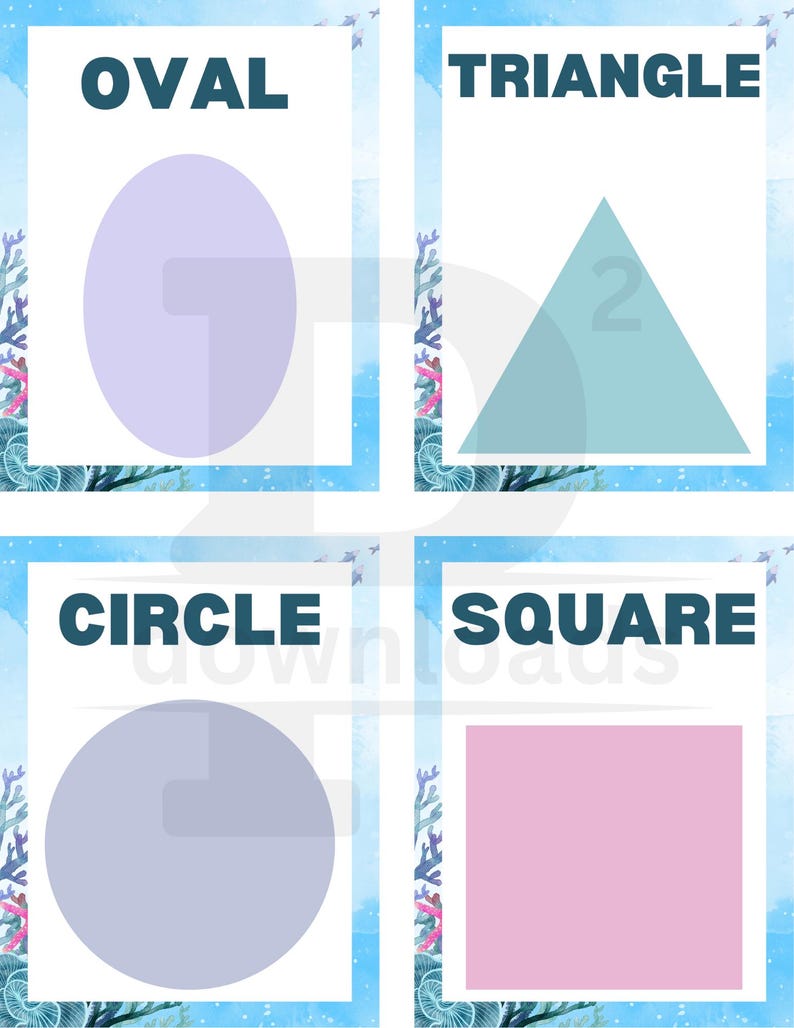 Classroom Ocean Theme Shape Chart, Ocean Shape Chart, Classroom Shape ...