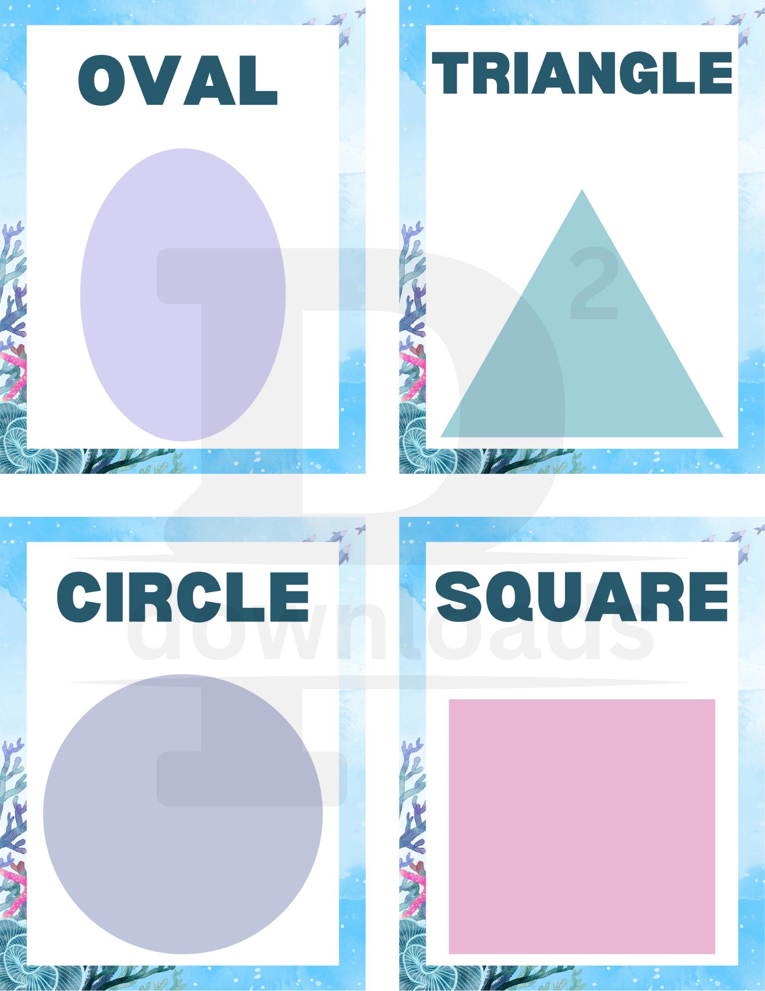 Classroom Ocean Theme Shape Chart, Ocean Shape Chart, Classroom Shape ...