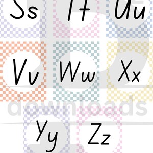 Checkered ABC Wall Chart, Checkered Classroom Wall Chart, ABC Wall ...