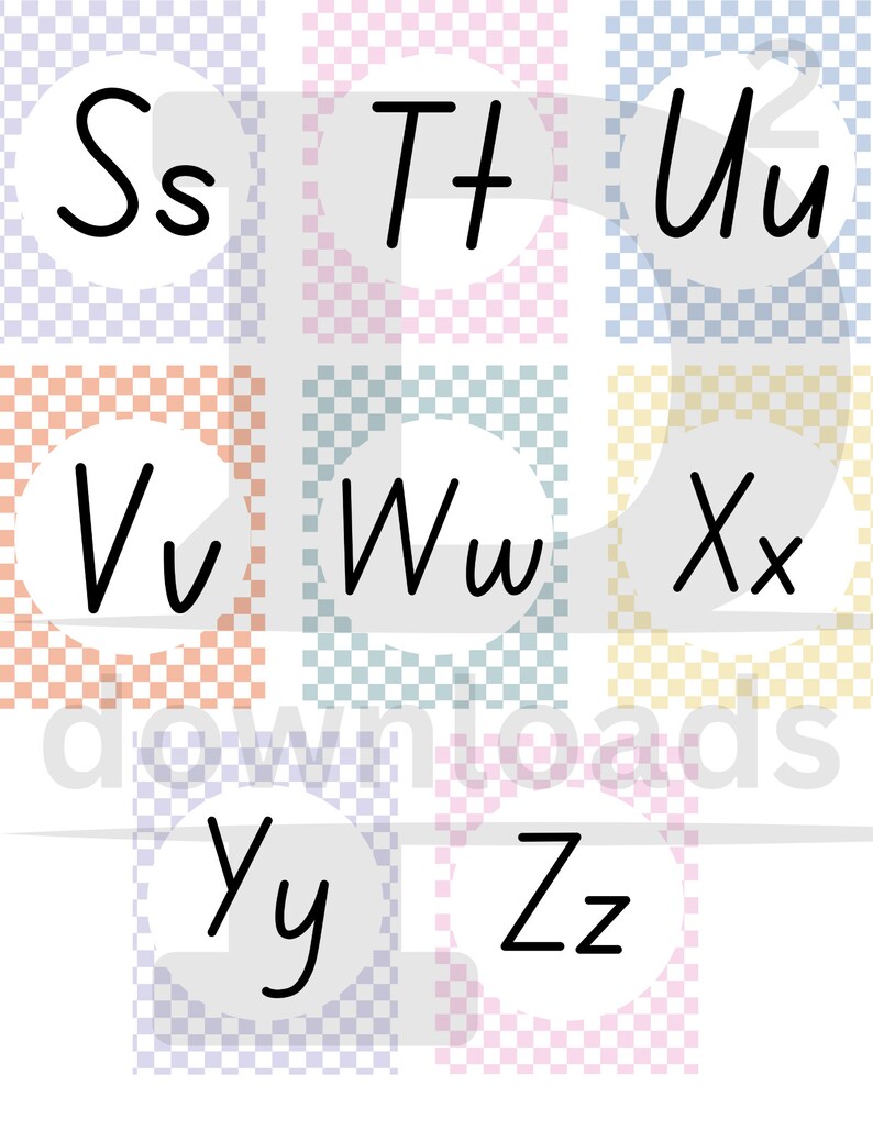 Checkered ABC Wall Chart, Checkered Classroom Wall Chart, ABC Wall ...