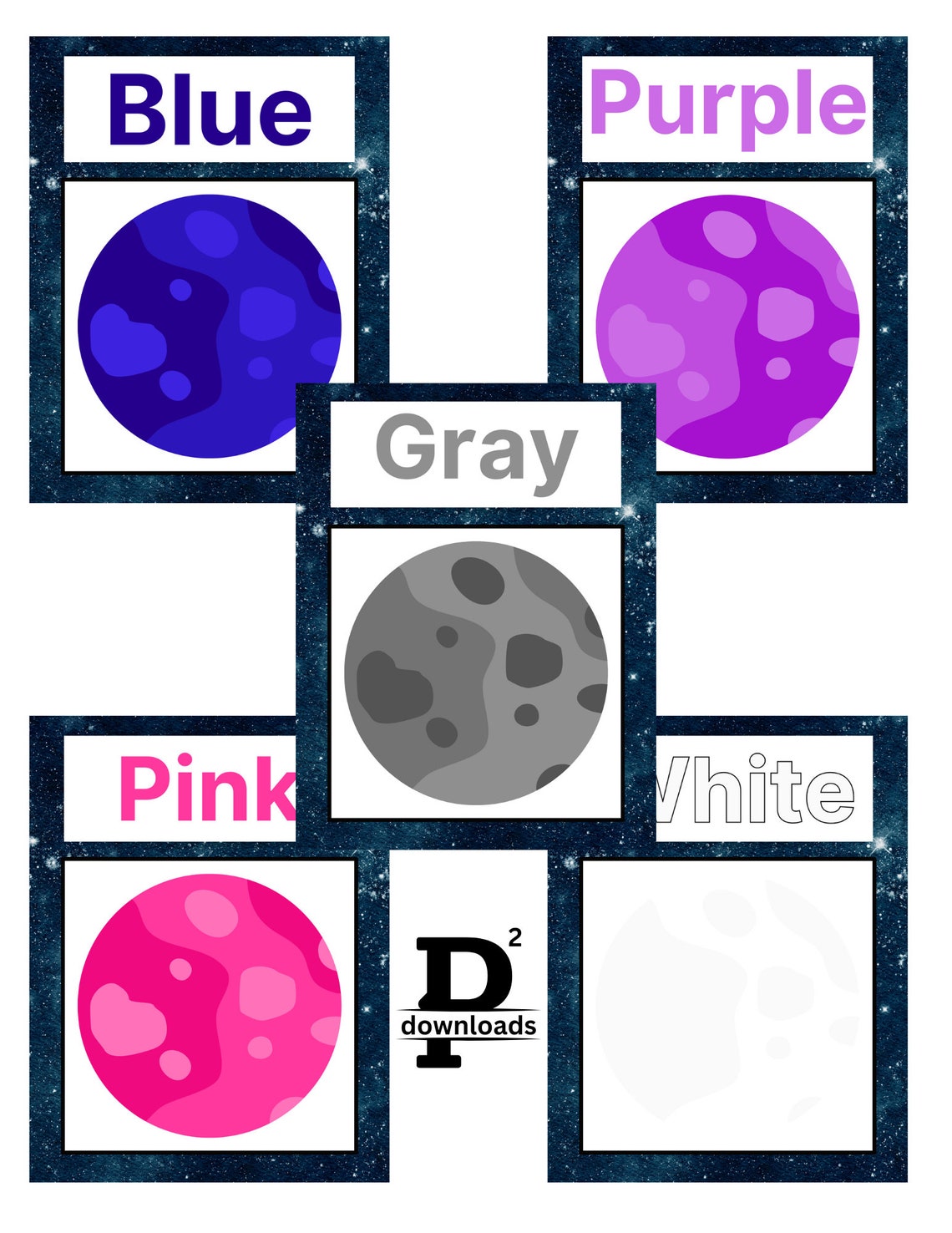 Classroom Space Wall Color Chart Space Theme Classroom - Etsy