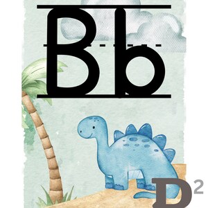 Dinosaur Alphabet Wall Posters Download - Etsy
