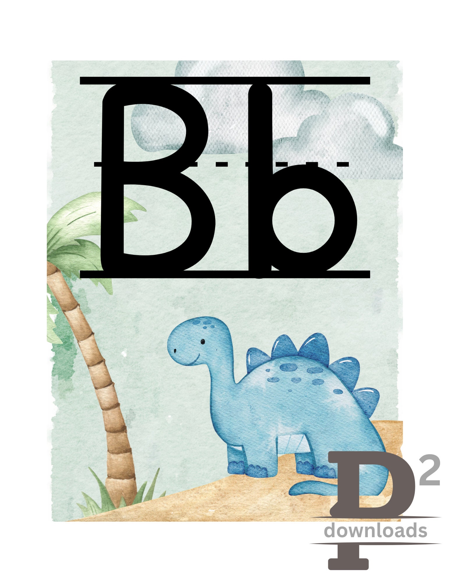 Dinosaur Alphabet Wall Posters Download - Etsy