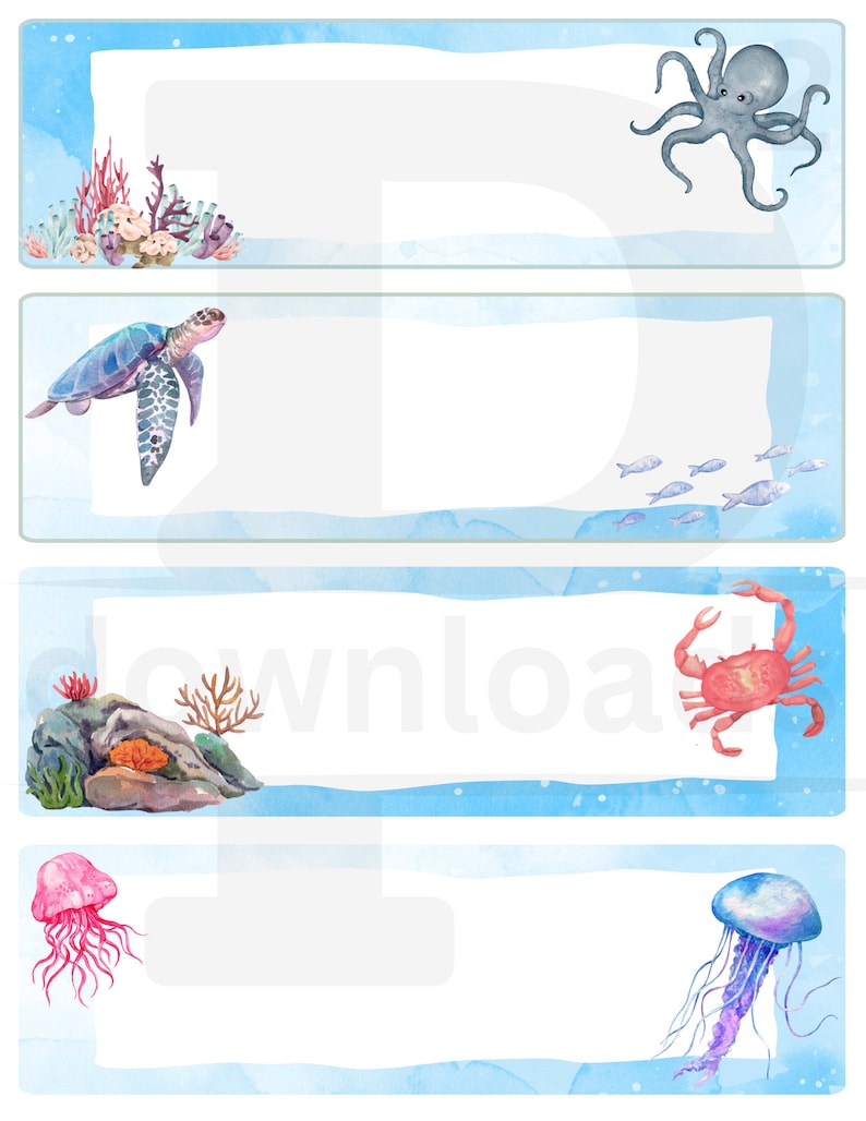 Ocean Theme Classroom Name Tags, Chair Name Tags, Sea Theme Classroom ...
