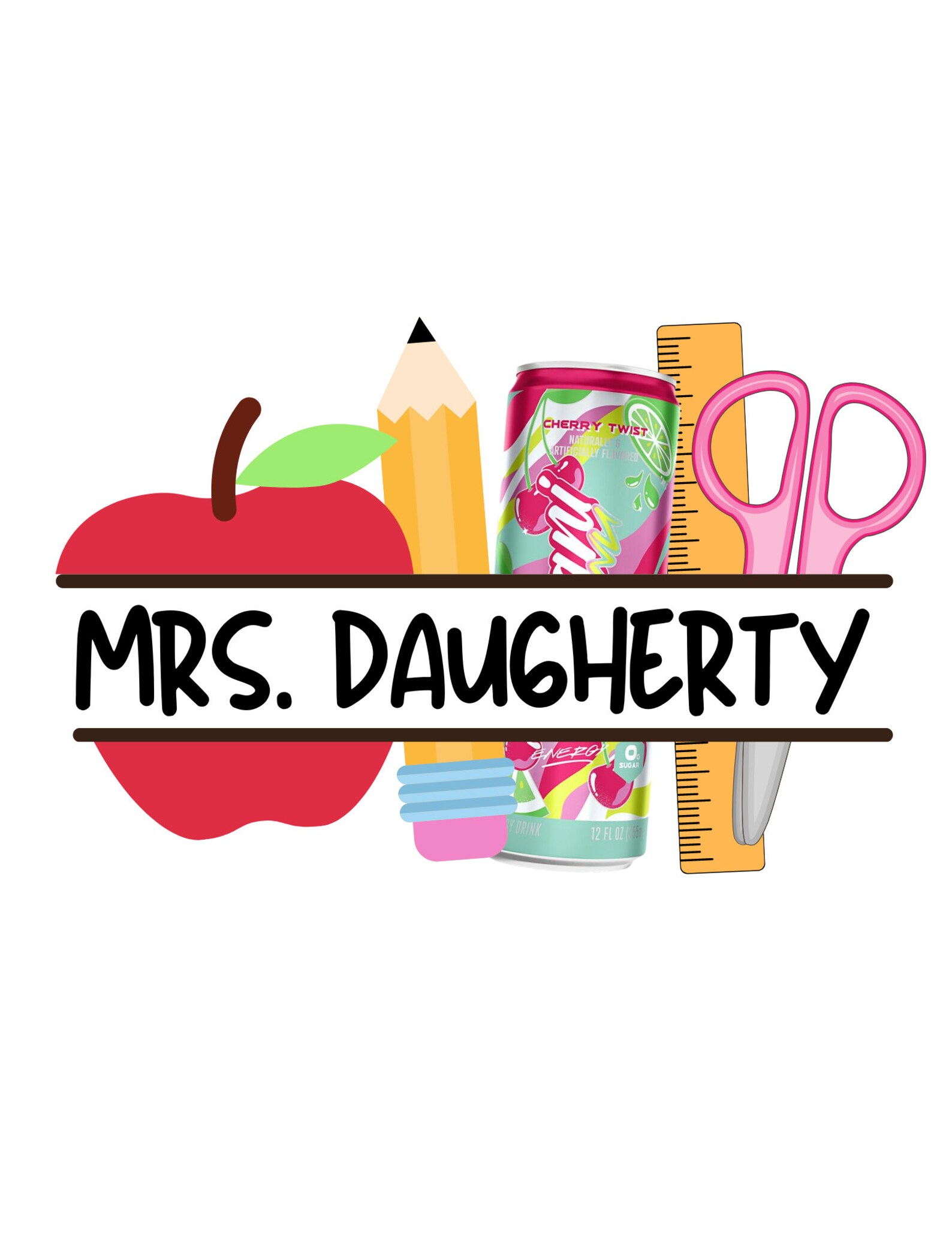 Teacher Name Frame,teacher Energy Drink Name Frame, Teacher Gift, Back ...