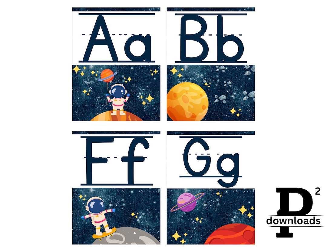 SPACE ABC Posters Space Classroom Posters Alphabet Posters - Etsy