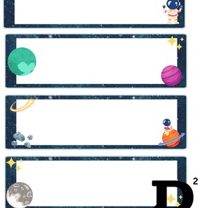 Space Theme Name Plates Table Name Display Name Tag - Etsy