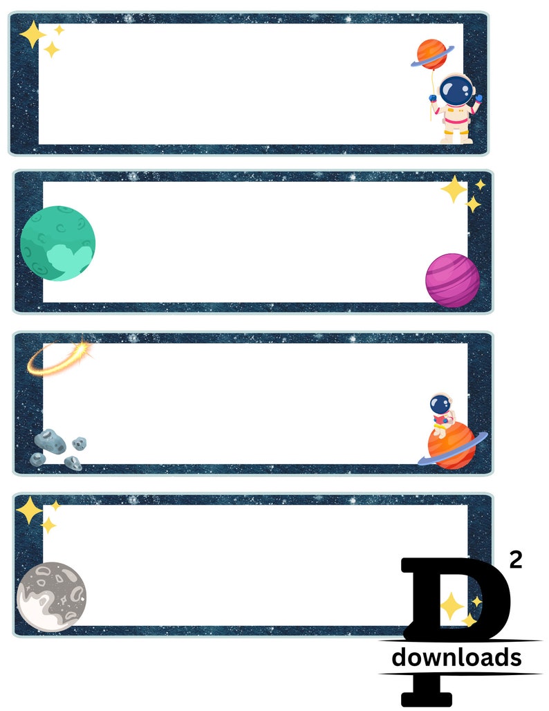 Space Theme Name Plates Table Name Display Name Tag - Etsy