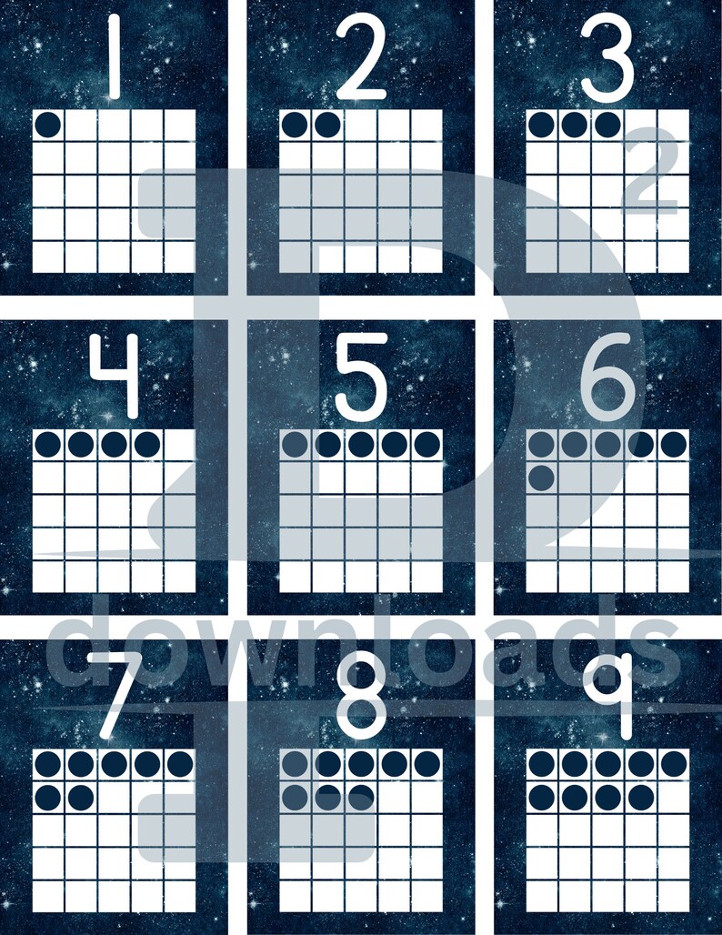 Space Theme Classroom Numbers 1-20 Wall Art - Etsy