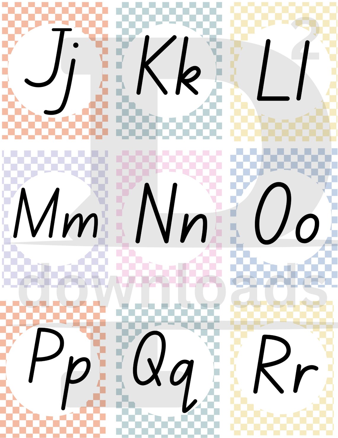 Checkered ABC Wall Chart, Checkered Classroom Wall Chart, ABC Wall ...