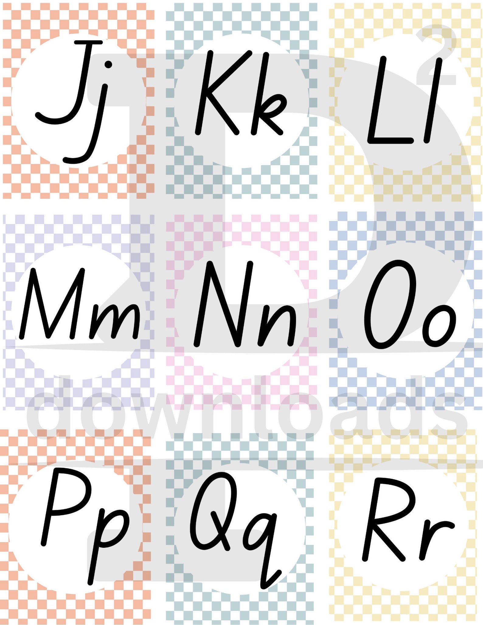 Checkered ABC Wall Chart, Checkered Classroom Wall Chart, ABC Wall ...