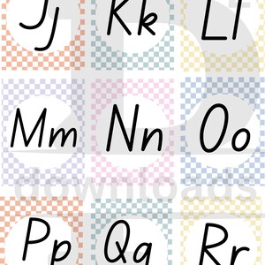 Checkered ABC Wall Chart, Checkered Classroom Wall Chart, ABC Wall ...