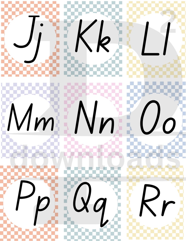 Checkered ABC Wall Chart, Checkered Classroom Wall Chart, ABC Wall ...