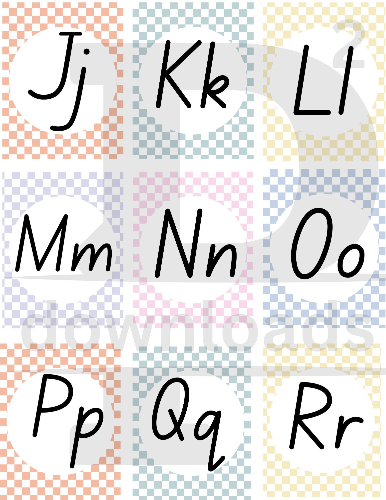 Checkered ABC Wall Chart, Checkered Classroom Wall Chart, ABC Wall ...