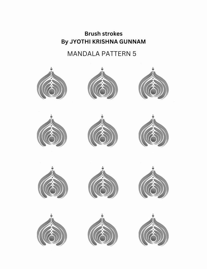 10 Mandala Brushstrokes Patterns at Three Different Sizes | Mandala Workbook | Mandala Practice ...