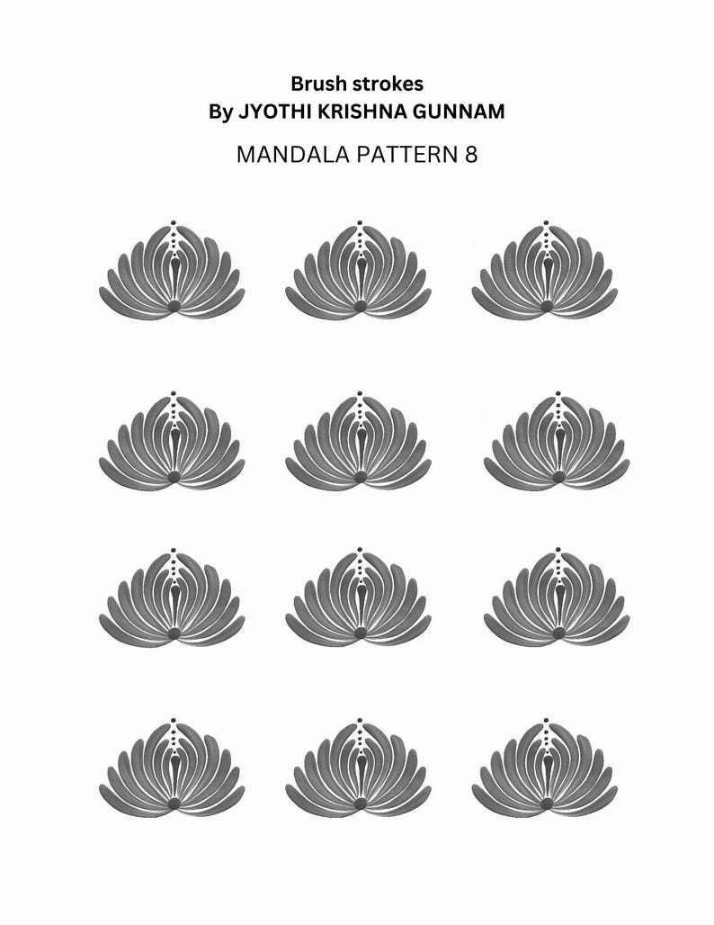 10 Mandala Brushstrokes Patterns at Three Different Sizes | Mandala ...