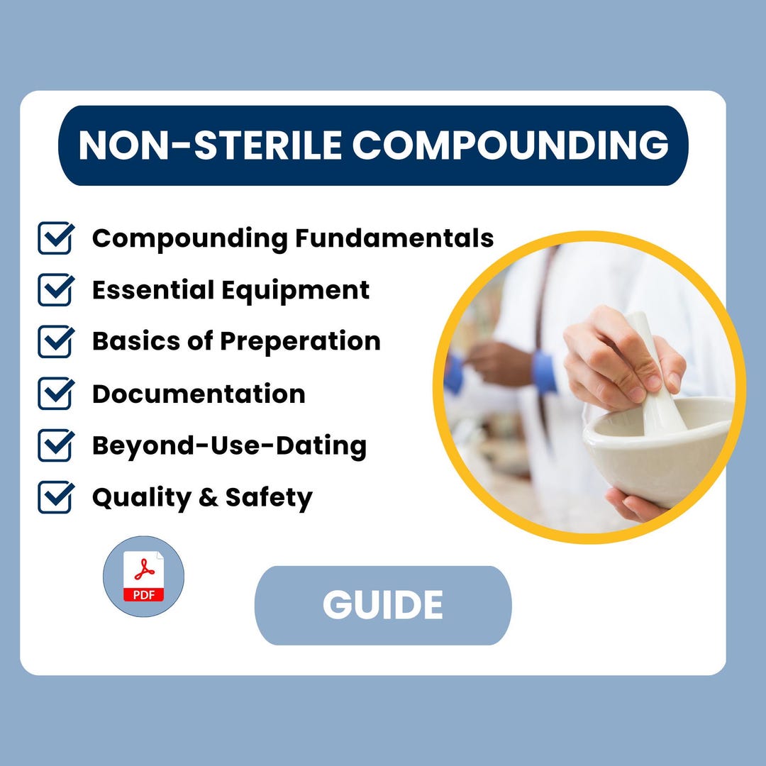 Non-sterile Compounding Guide PDF | Pharmacy Technician and Intern Study Resource | USP BUD ...