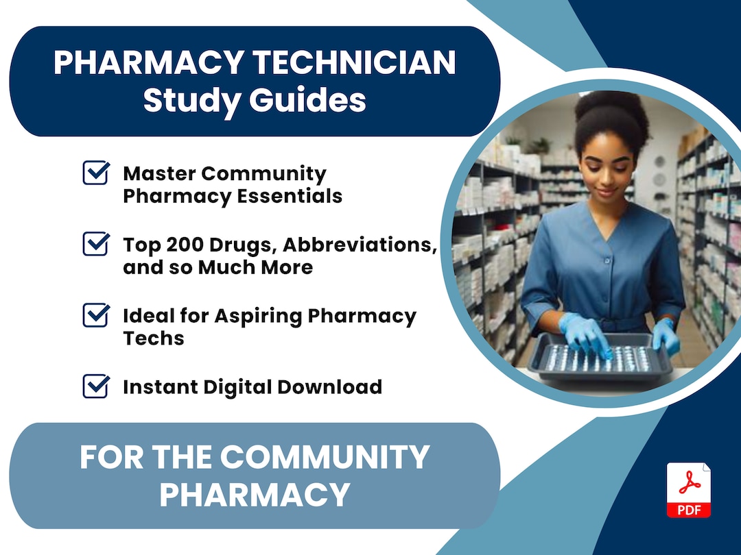 Community Pharmacy Technician Study Guides Top 200 Drugs, Abbreviations ...