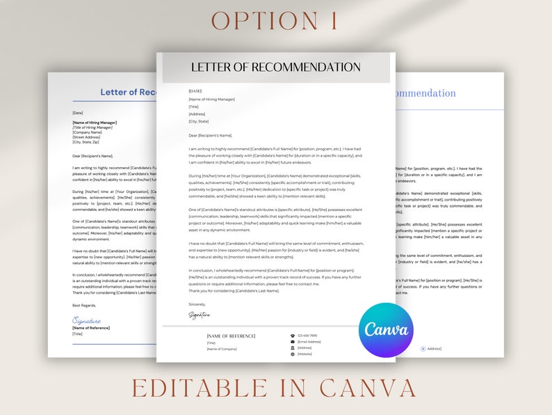 Professional Letter of Recommendation Template | Editable in Microsoft ...