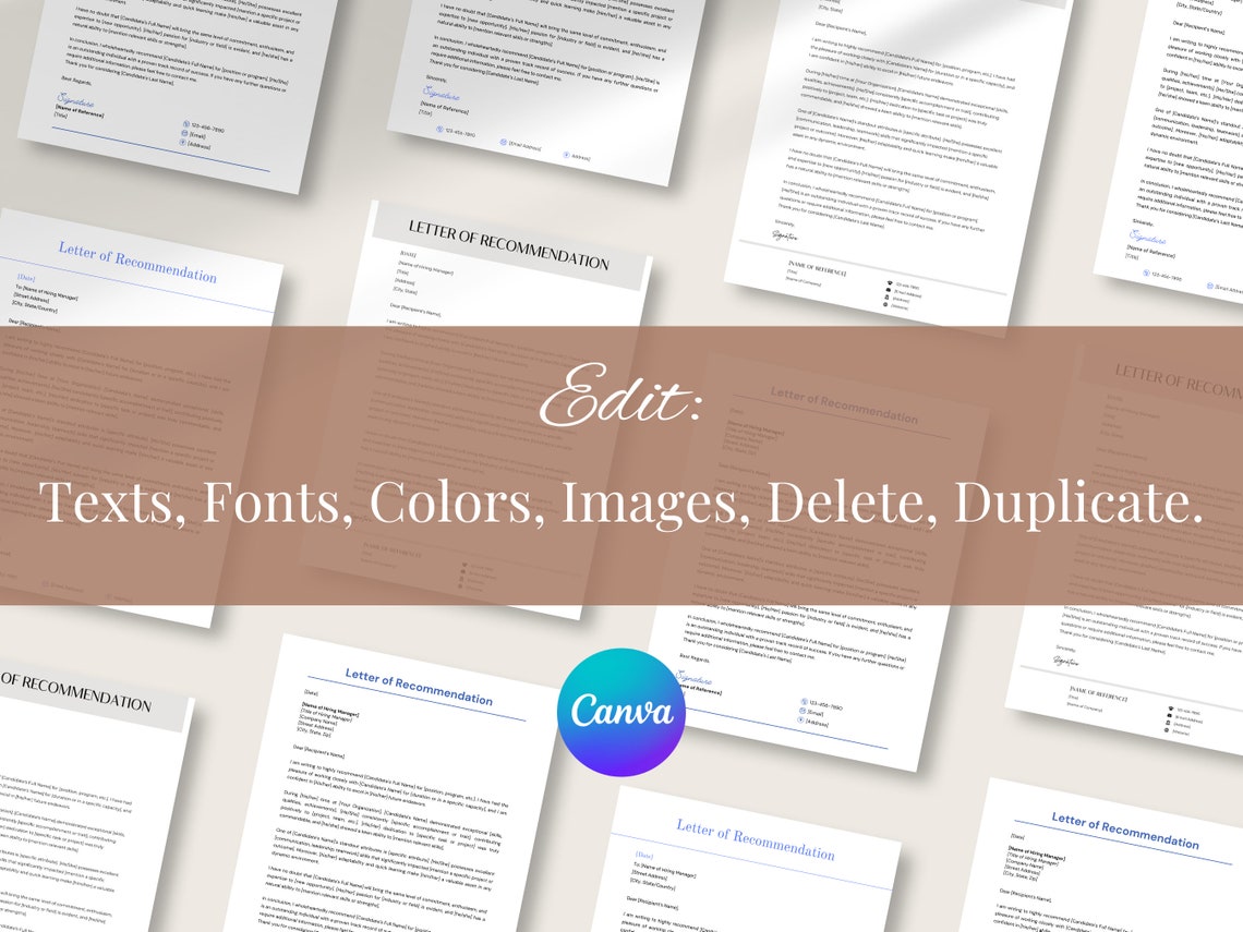 Professional Letter of Recommendation Template | Editable in Microsoft ...
